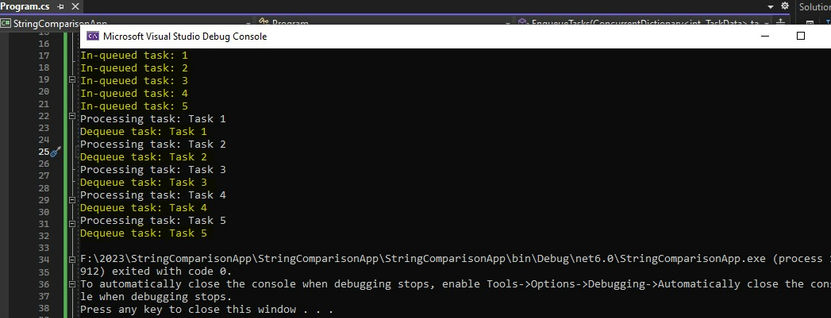 Queue & Dequeue with Concurrent Dictionary in .NET Core Queue & Dequeue with Concurrent Dictionary in .NET Core